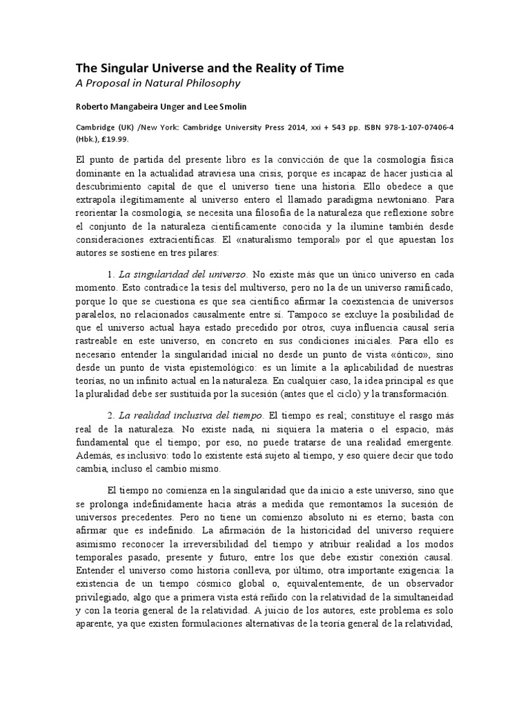 Rec - The Singular Universe and The Reality of Time | PDF | Hora | Universo