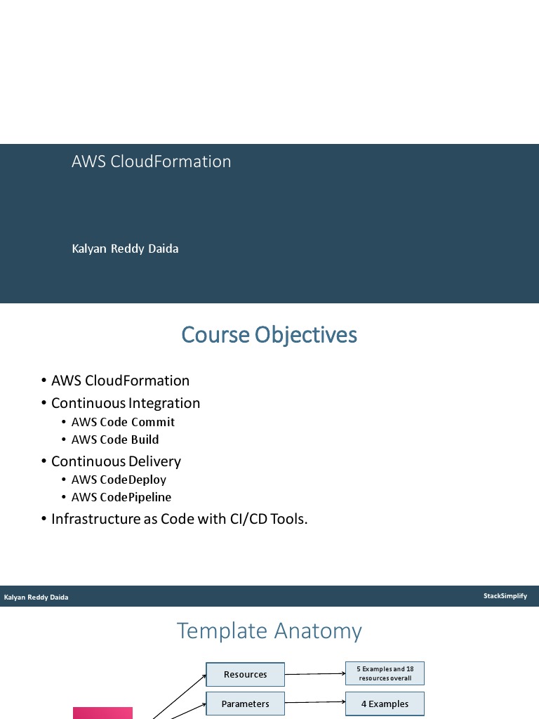 AWS CloudFormation Course | PDF | Parameter (Computer Programming) | Amazon Web Services