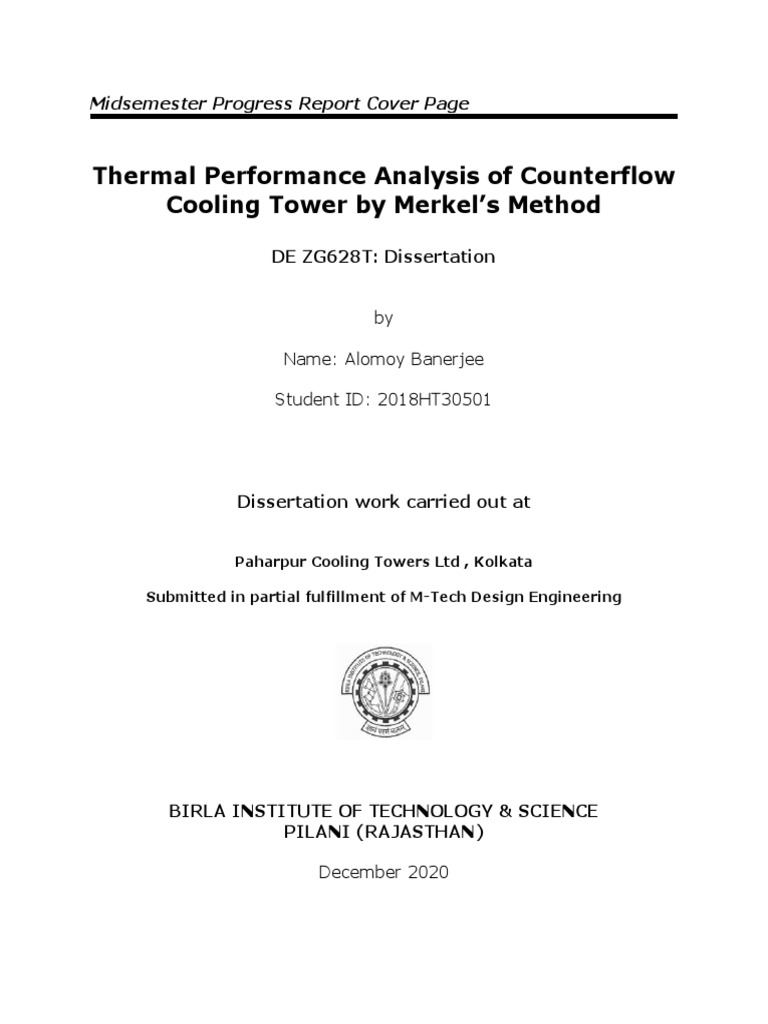 Thermal Performance Analysis of Counterflow Cooling Tower by Merkel's Method | PDF | Heat ...