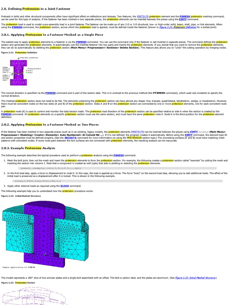 Defining Pretension in A Joint Fastener | PDF | Thermal Expansion ...