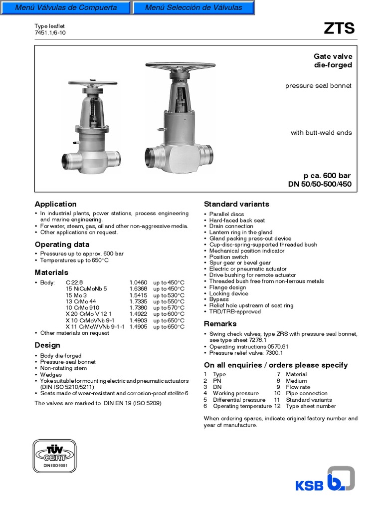 Gate Valve Selection Guide: Materials, Pressures, Temperatures, and ...