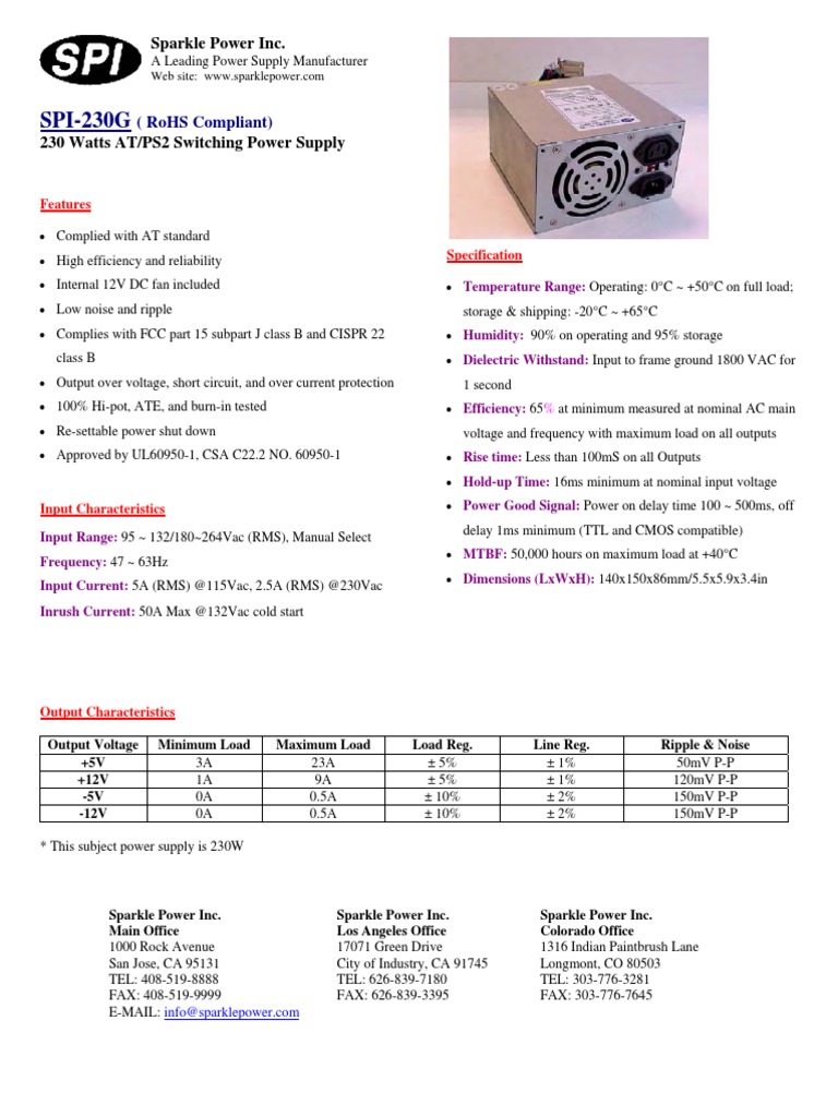 Datasheet | PDF | Power Supply | Electric Power