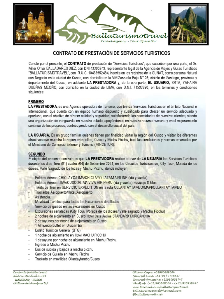 Contrato de Servicios Turisticos | PDF | Arbitraje | Justicia