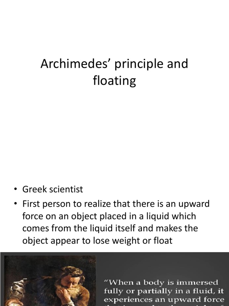 Archimedes' Principle | PDF