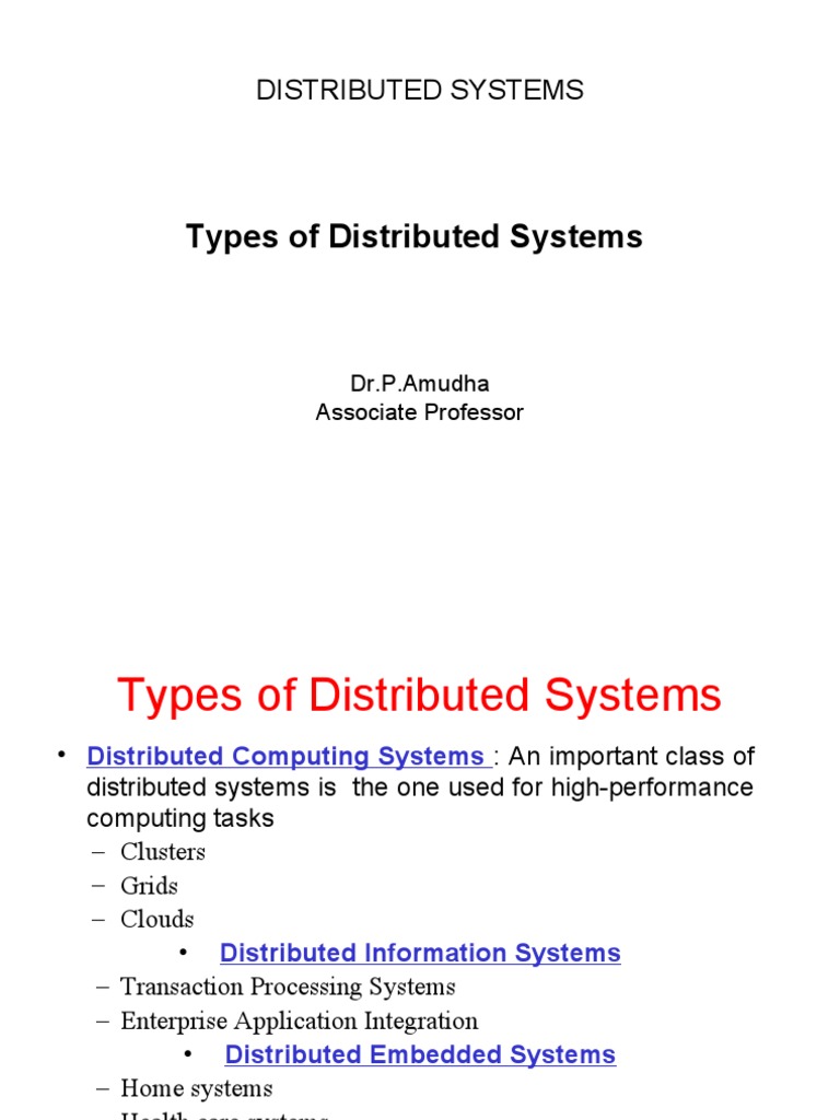 Overview of Distributed Systems Types | PDF | Computer Cluster | Grid ...