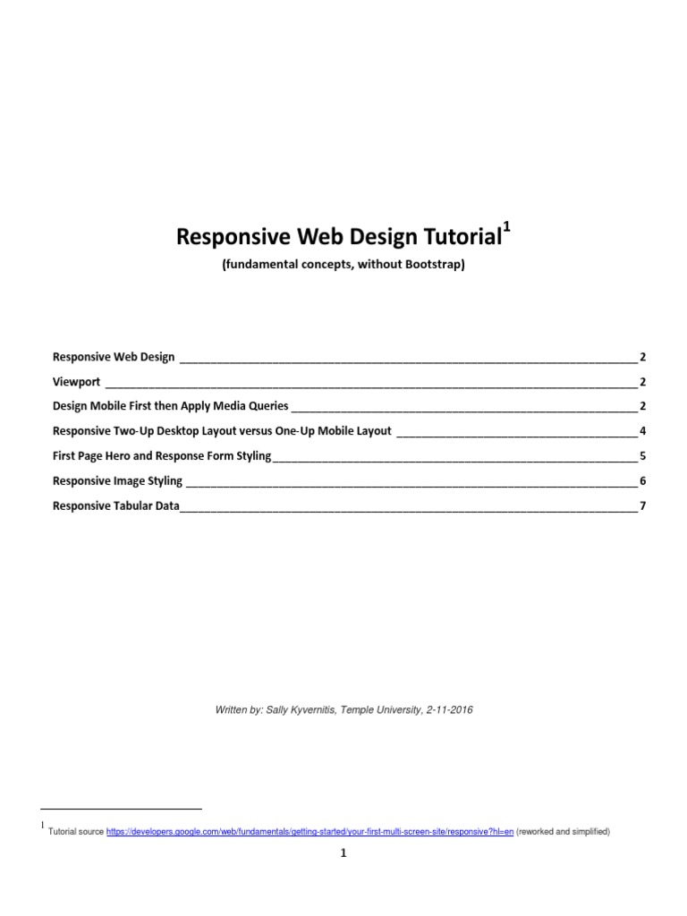 Responsive Web Design Tutorial: (Fundamental Concepts, Without ...