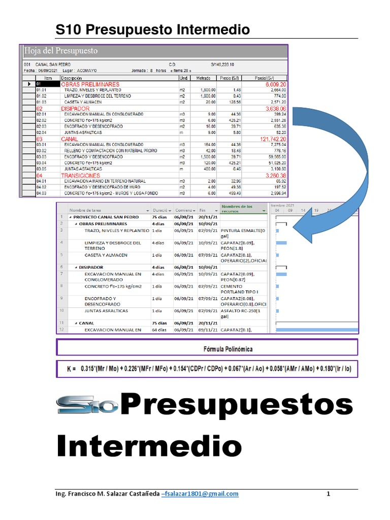 S10 Presupuestos Intermedio 2021 | PDF | Presupuesto | Microsoft Excel
