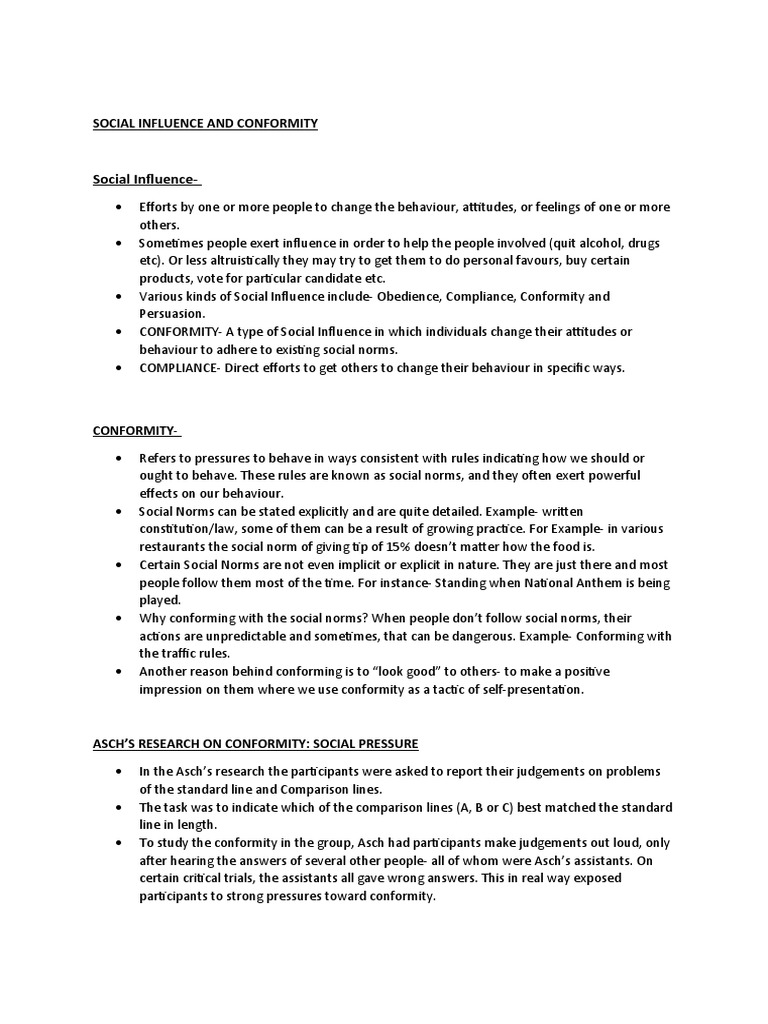 Conformity and Social Influence | PDF | Obedience (Human Behavior ...