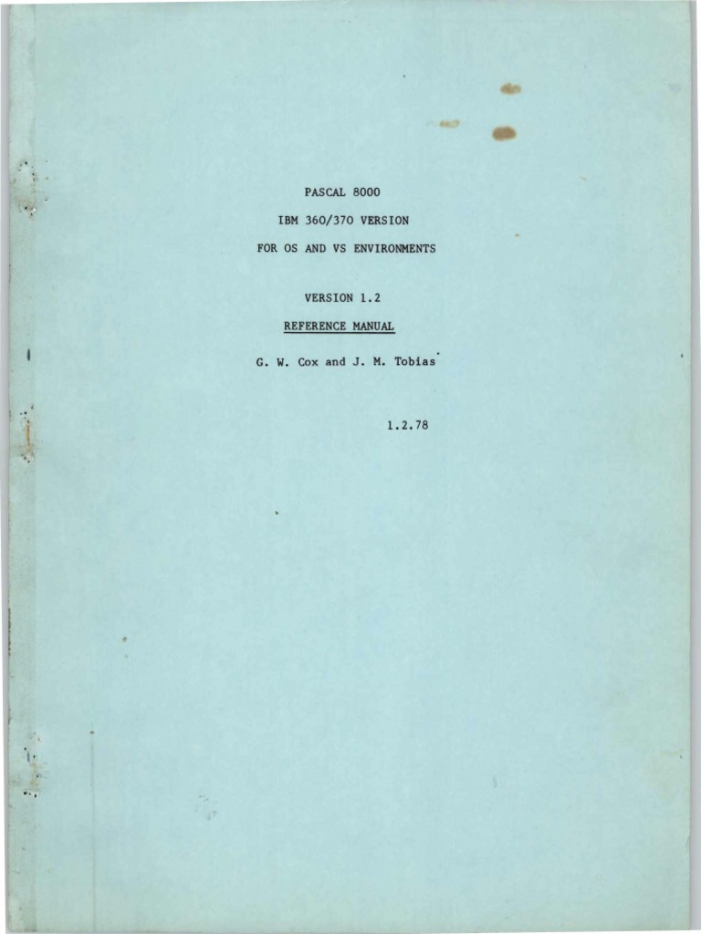 AAEC PASCAL 9000 Reference Version 1.2 Jan 2 1978 | PDF | Pointer ...