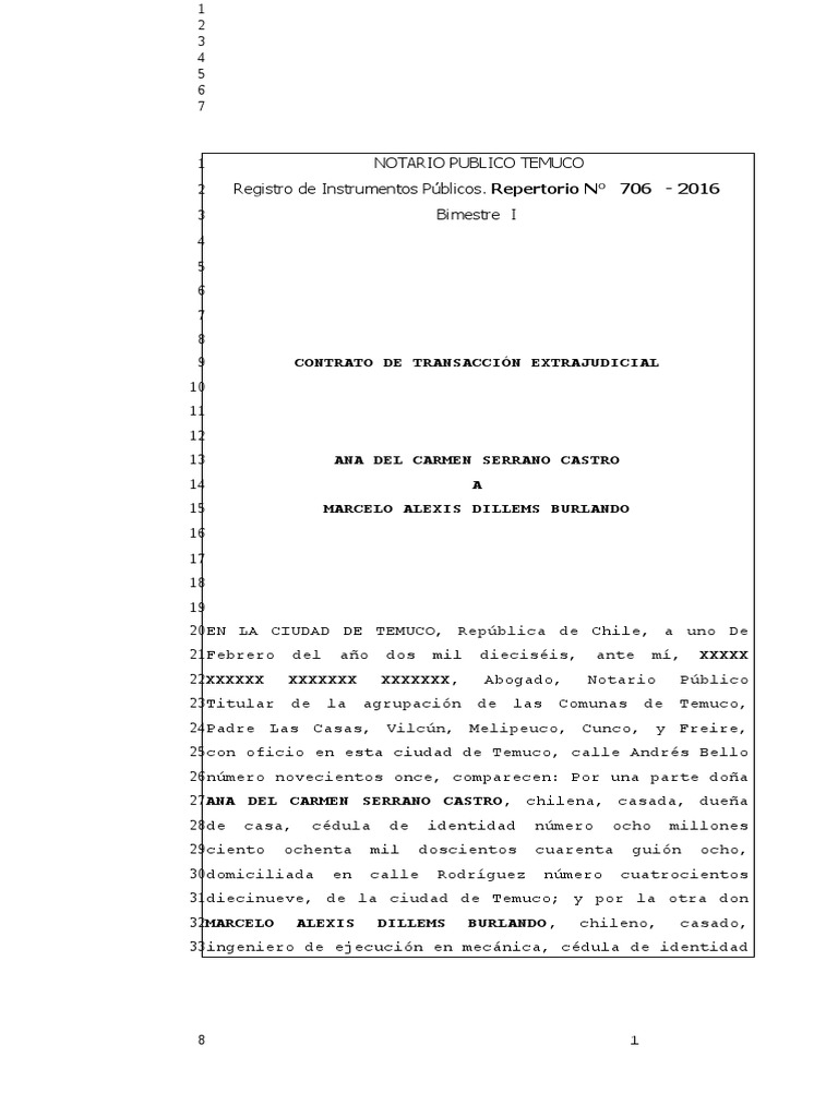 Contrato de Transaccion Extrajudicial | PDF