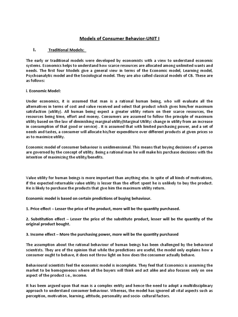 Consumer Behaviour Unit-2 (A) | PDF | Id | Classical Conditioning