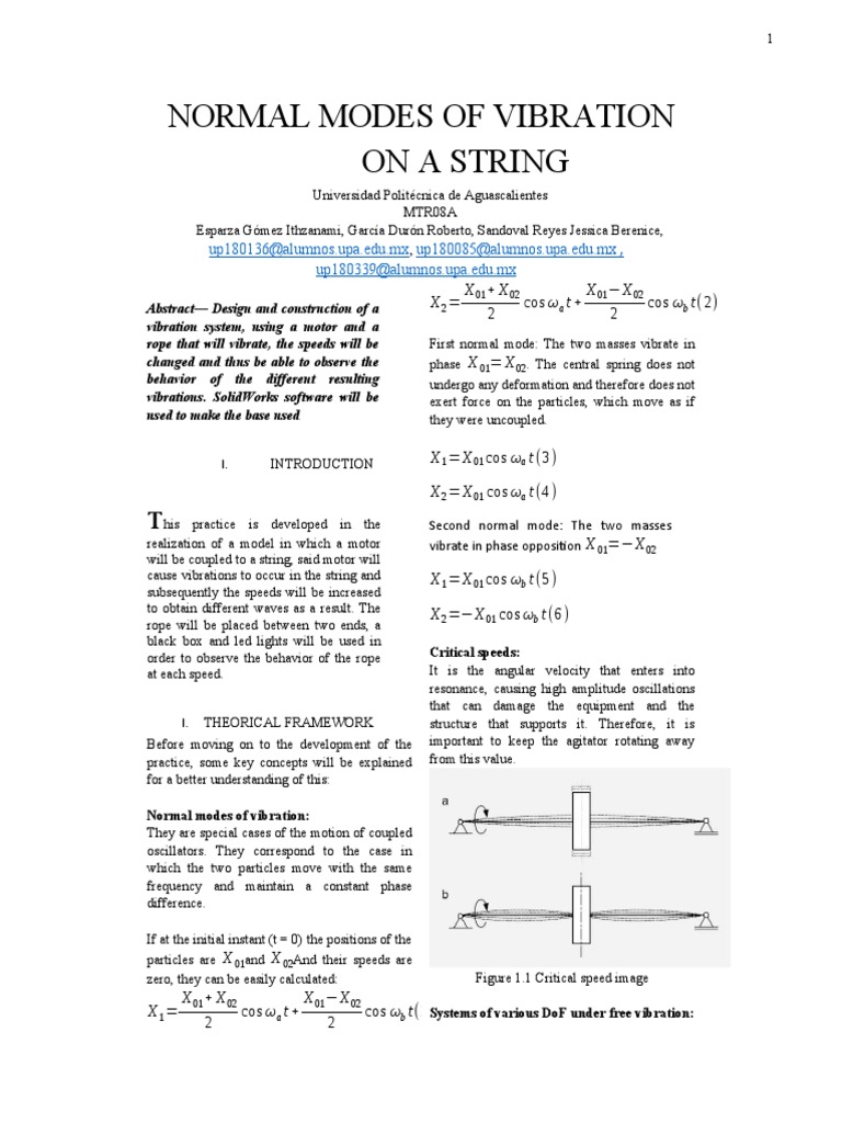 Normal Modes of Vibration On A String: X X X T+ X X T | PDF | Normal ...