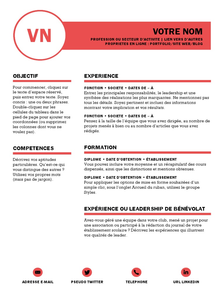 Modèle de CV: Compétences et Expérience | PDF | Internet | Internet et Web