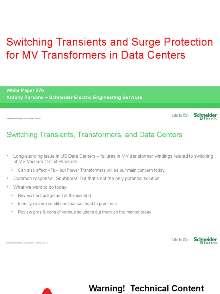 WP276 - Switching Transients and Surge Protection For MV Transformers ...