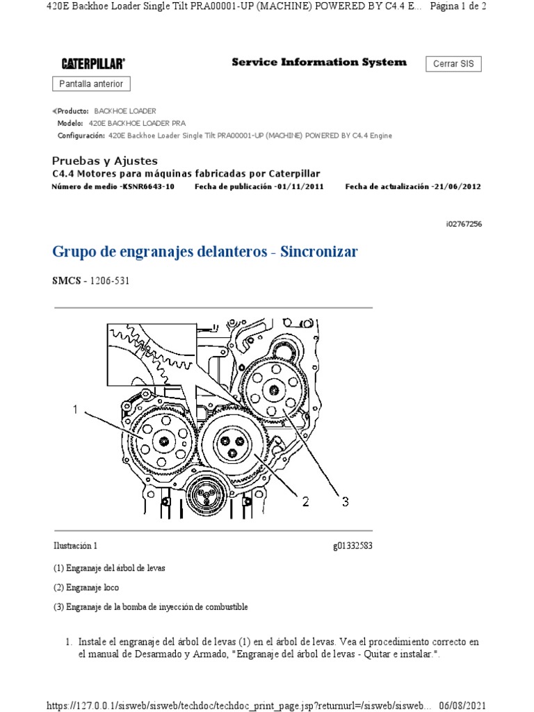 Engranaje de Sincronizacion 420E | PDF | Inyección de combustible ...