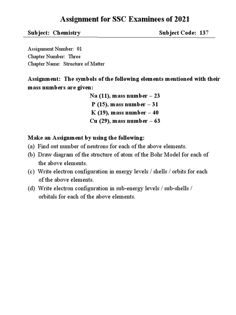 Assignment For SSC Examinees of 2021 | PDF