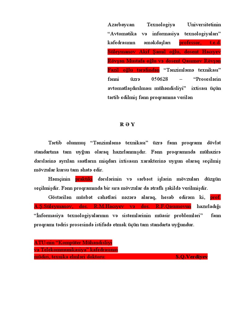 REY - 1 - Tenzimleme Texnikasi | PDF