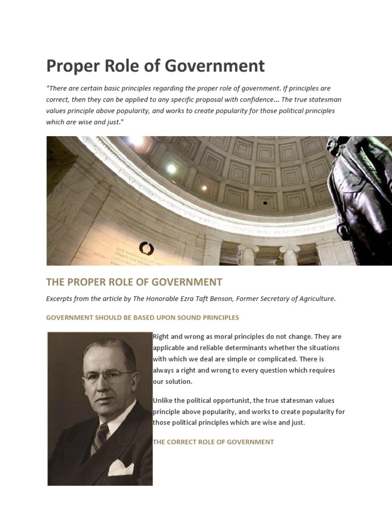 Proper Role of Government v2 | PDF | Natural And Legal Rights | Federal ...