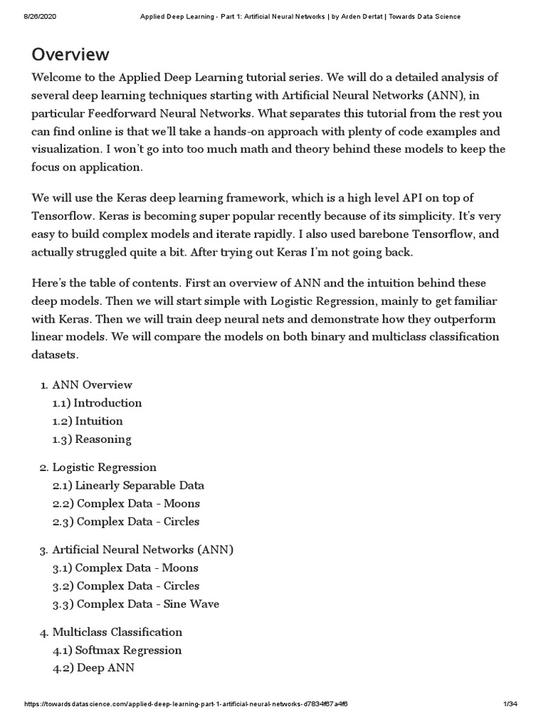 Applied Deep Learning - Part 1 - Artificial Neural Networks - by Arden ...