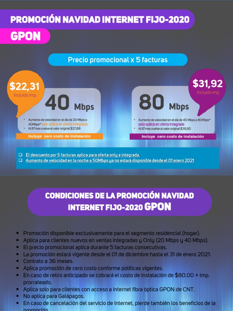 Promoción Navidad Internet Fijo 2020 | PDF | Internet | Telecomunicaciones