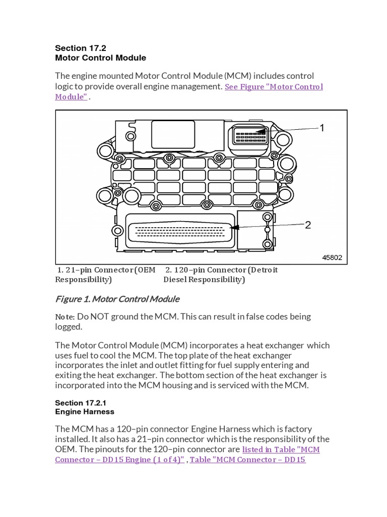 Engine Motor Control Module (MCM) Connectors | PDF | Throttle | Systems ...