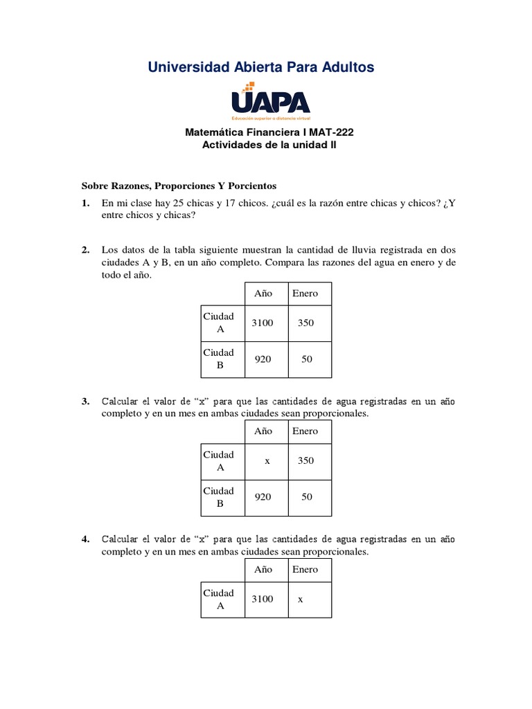 Actividades de Matemática Financiera I | PDF | Economias