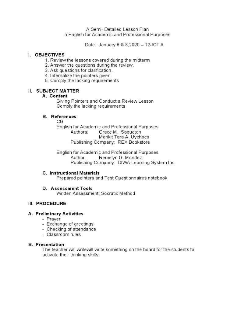 Eapp LP Review Lessons, Etc. | PDF | Language Arts & Discipline