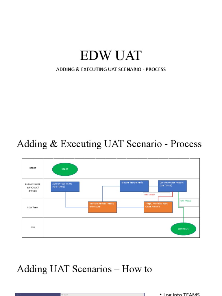 Edw Uat: Adding & Executing Uat Scenario - Process | PDF | Information ...