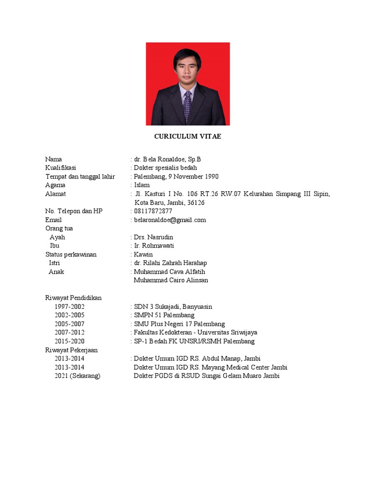 CV Bela Ronaldoe | PDF