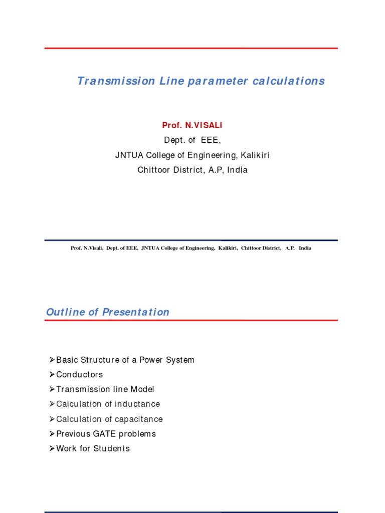 Transmission Line Parameter Calculations | PDF | Electric Power ...