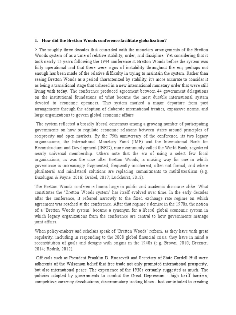 Globalization Part2 | PDF | Bretton Woods System | Balance Of Payments