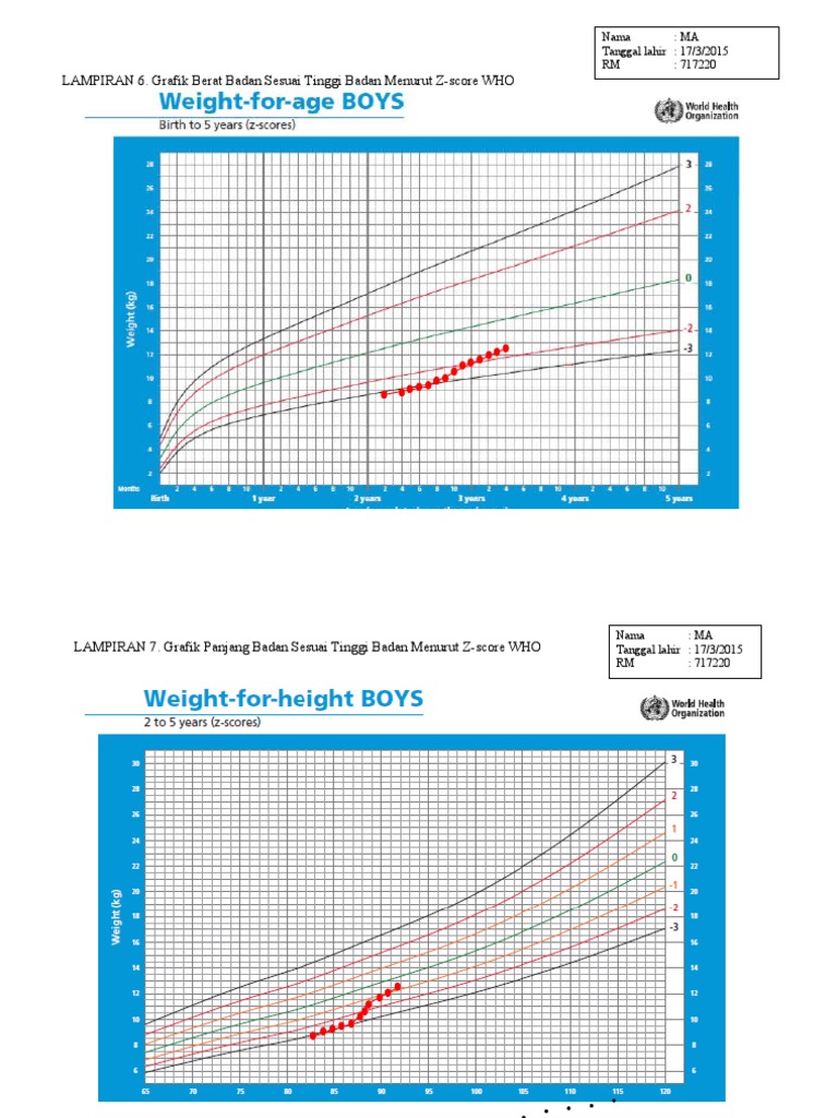 LAMPIRAN 6. Grafik Berat Badan Sesuai Tinggi Badan Menurut Z-Score WHO ...