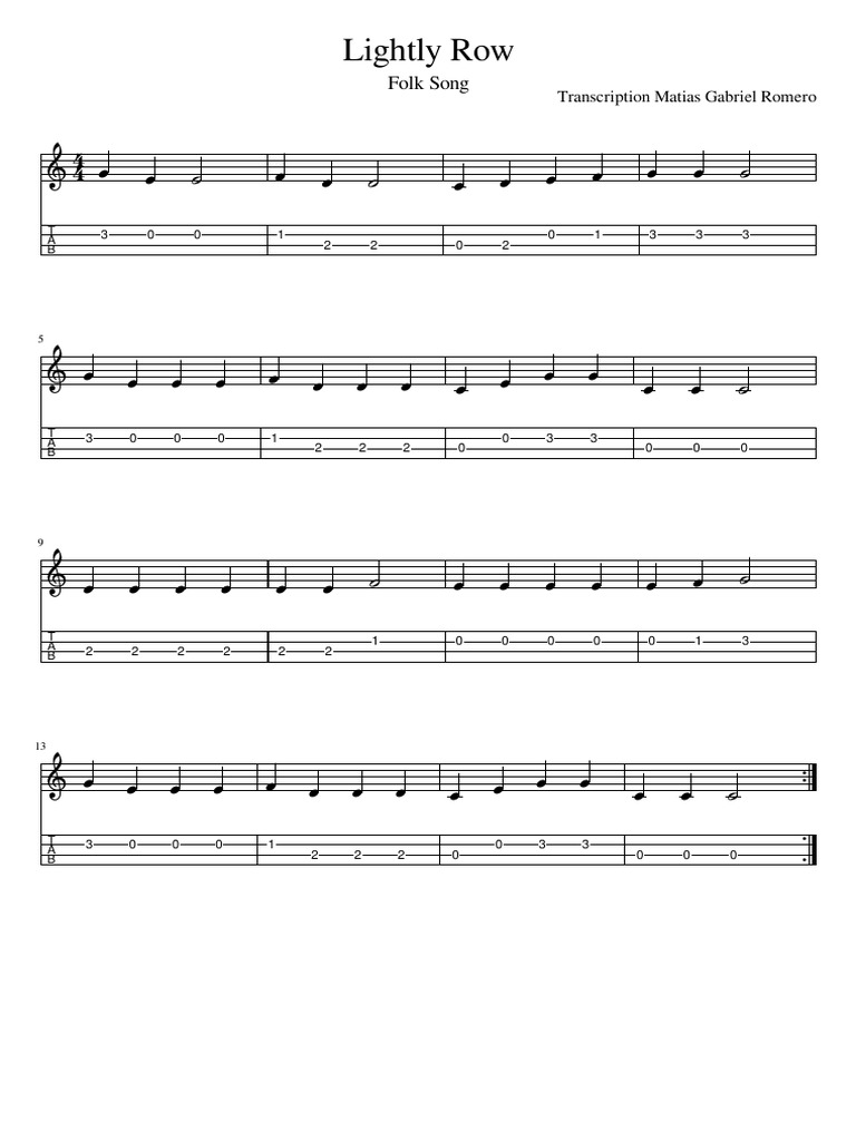 Lightly Row: Folk Song | PDF