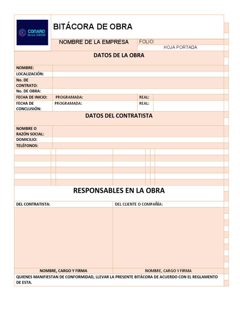 Bitacora de Obra | PDF