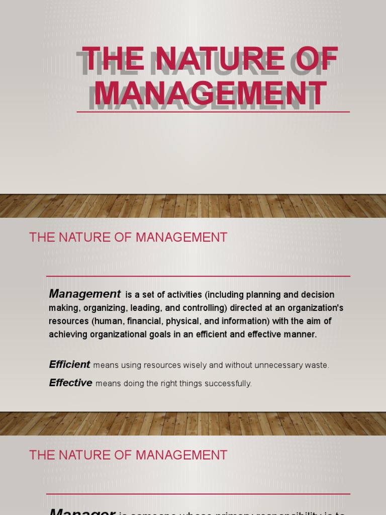 The Nature of Management | PDF | Planning | Goal