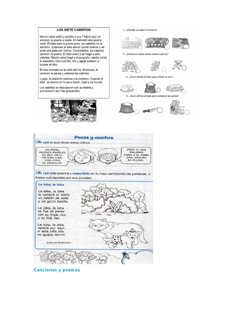 Canciones y Poemas Lobos y Zorros Secuencias | PDF