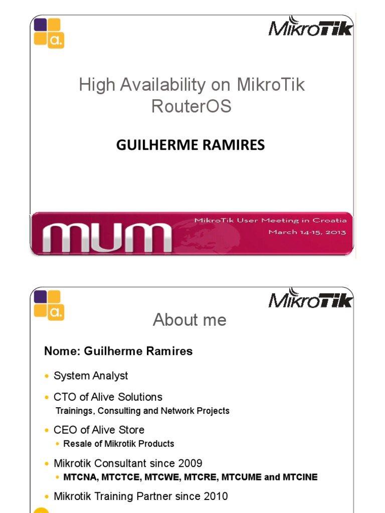 High Availability On MikroTik RouterOS PDF | PDF | Routing | Router ...