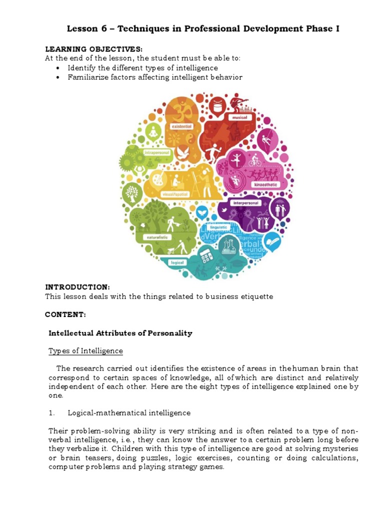 Lesson 6 - Techniques in Professional Development Phase I: Learning ...