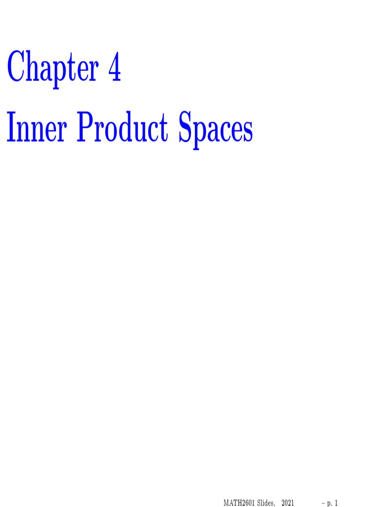 Chapter 4 - Inner Product Spaces | PDF | Basis (Linear Algebra ...