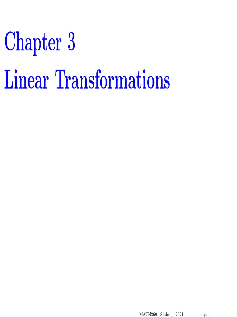 Linear Transformations and Their Properties | PDF | Basis (Linear ...
