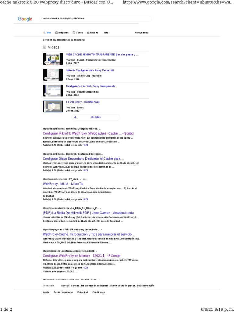 Cache Mikrotik 5.20 Webproxy Disco Duro - Buscar Con Google | PDF | Caché (Computación) | Red ...