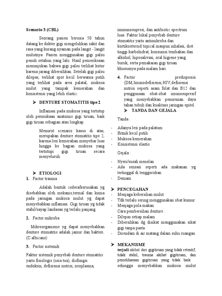 Denture Stomatitis | PDF