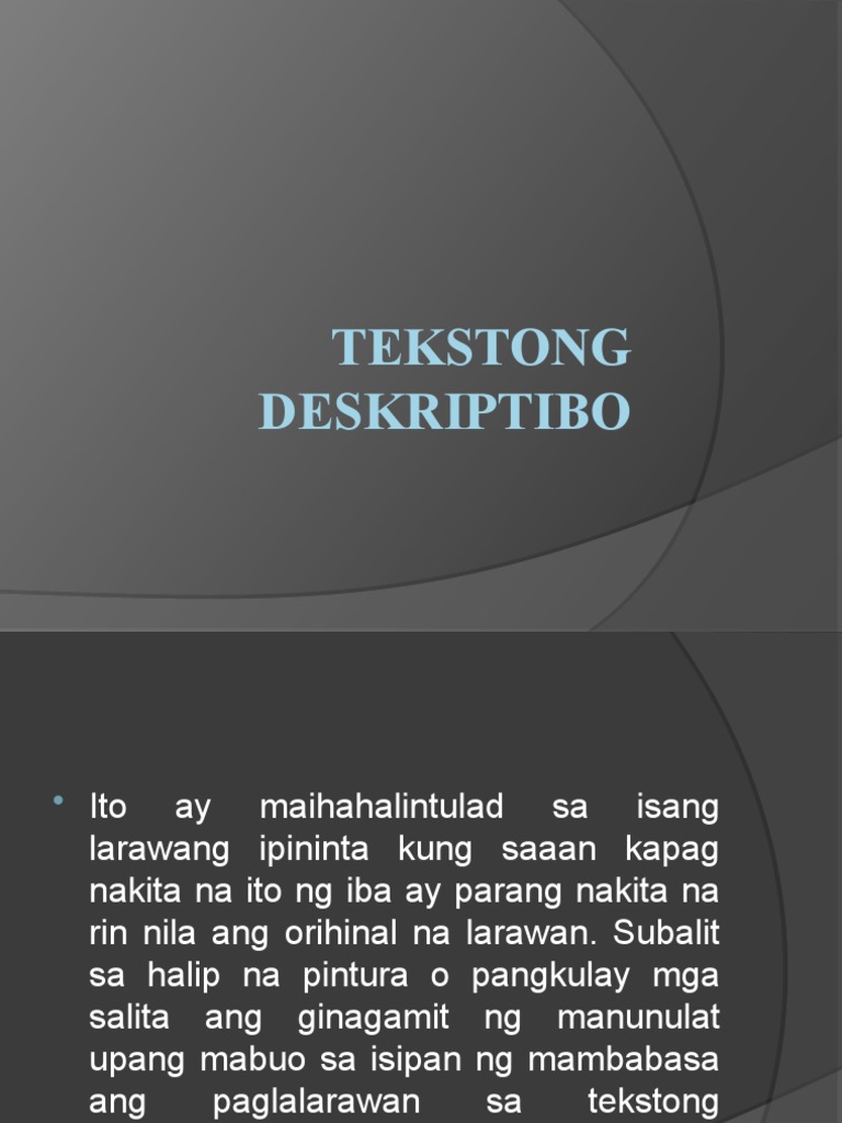 Tekstong Deskriptibo | PDF