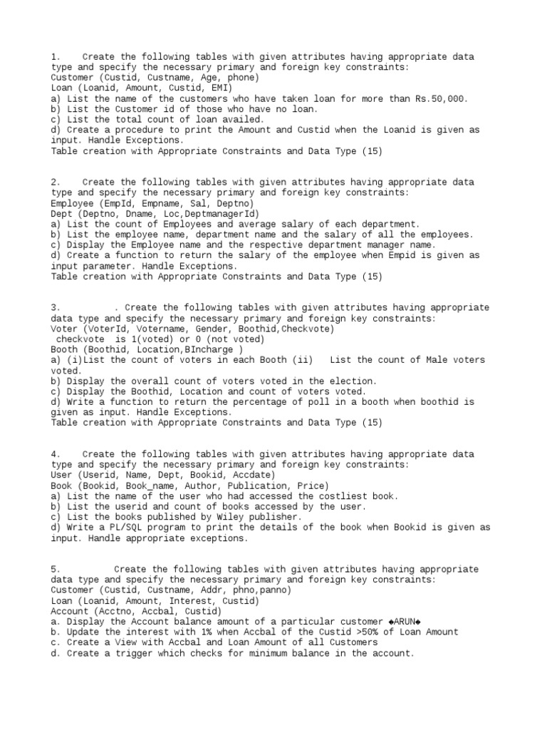 DBMS Lab QB | PDF | Databases | Table (Database)