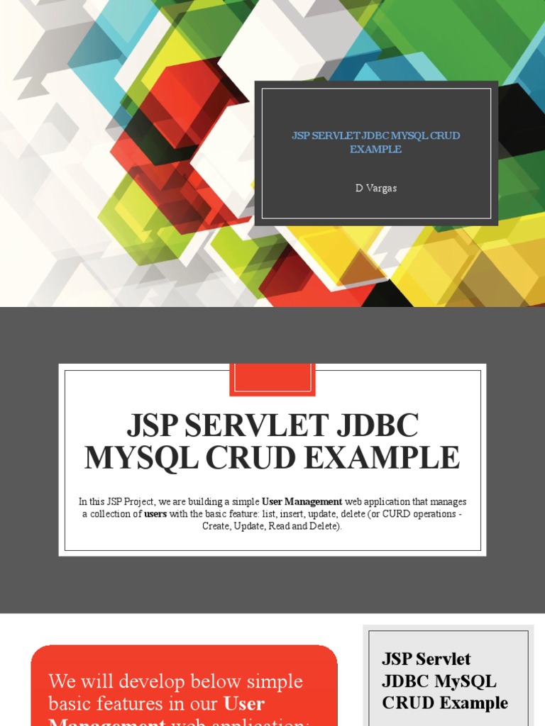 JSP Servlet JDBC MySQL CRUD Example | Download Free PDF | Java (Programming Language) | Databases