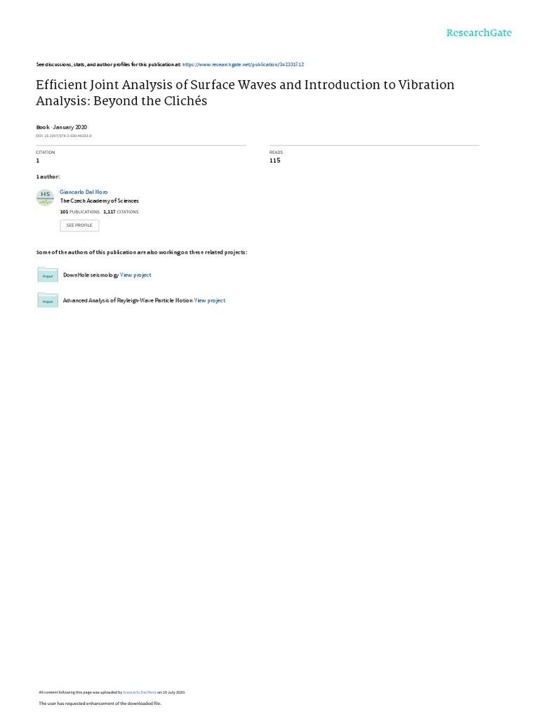 Efficient Joint Analysis of Surface Waves and Introduction To Vibration Analysis | PDF | Applied ...