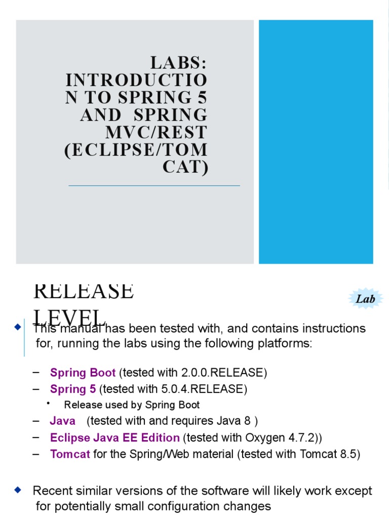 Spring 5 & MVC/REST Lab Guide | PDF | Eclipse (Software) | Class ...