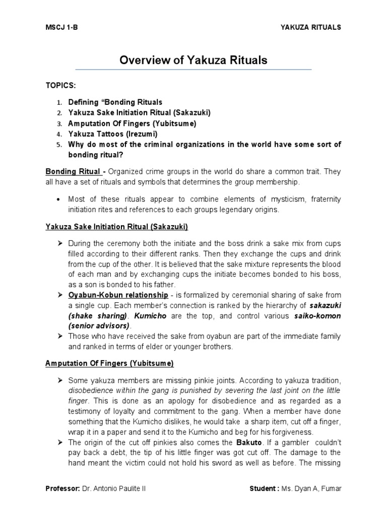 Overview of Yakuza Rituals | Download Free PDF | Tattoo