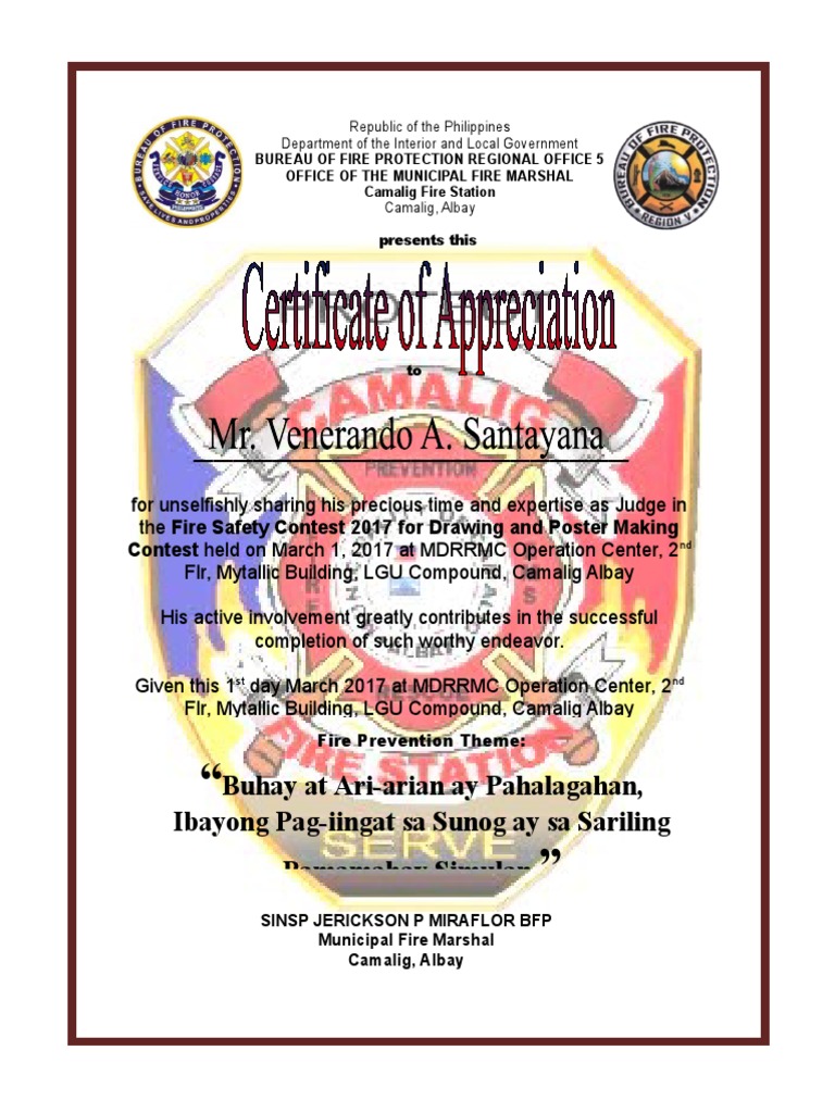 Certificate of Appreciation For Judges | PDF