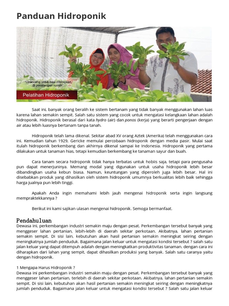 Panduan Hidroponik | PDF
